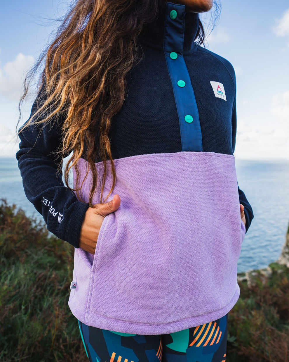 Women's Snowdrop Recycled Polartec® Fleece Lilac/ Deep Navy – Passenger