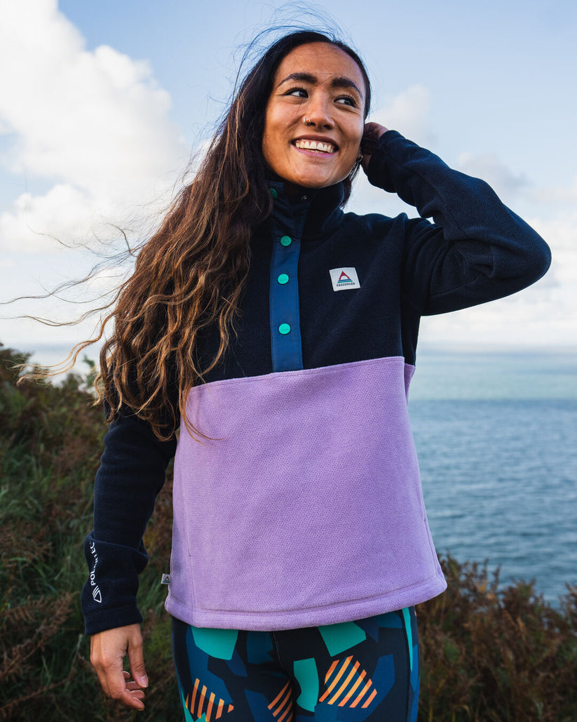 Women's Snowdrop Recycled Polartec® Fleece Lilac/ Deep Navy – Passenger